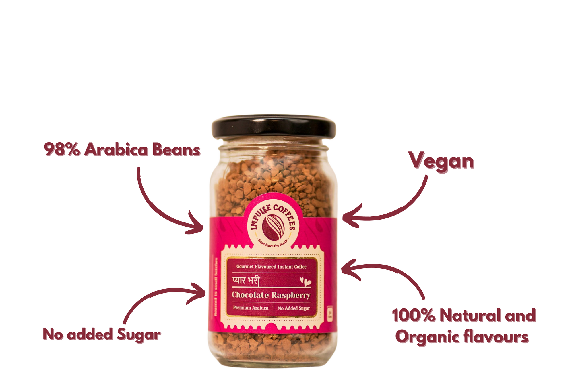 Pyaarbhari Chocolate Raspberry Flavored Instant Coffee - 50 gms