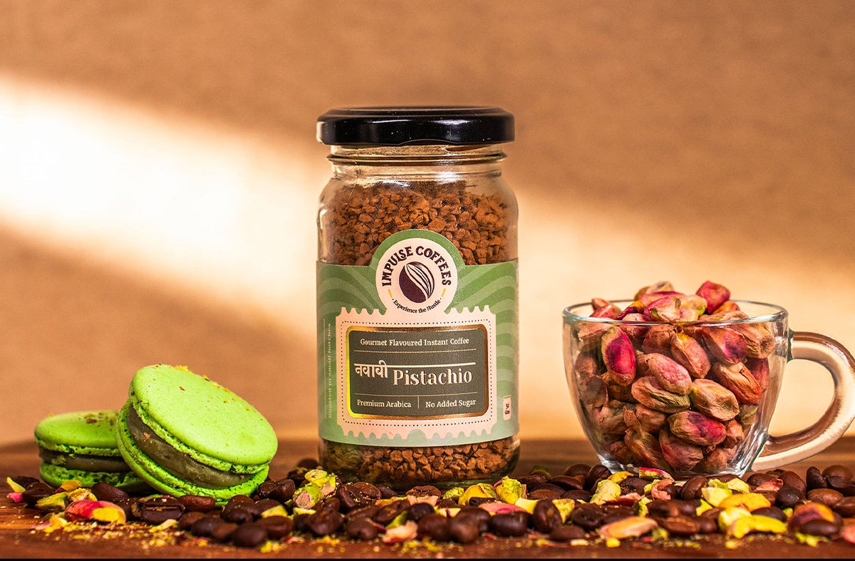 Nawabi Pistachio Instant Coffee Powder | 50 gms | Impulse Coffees