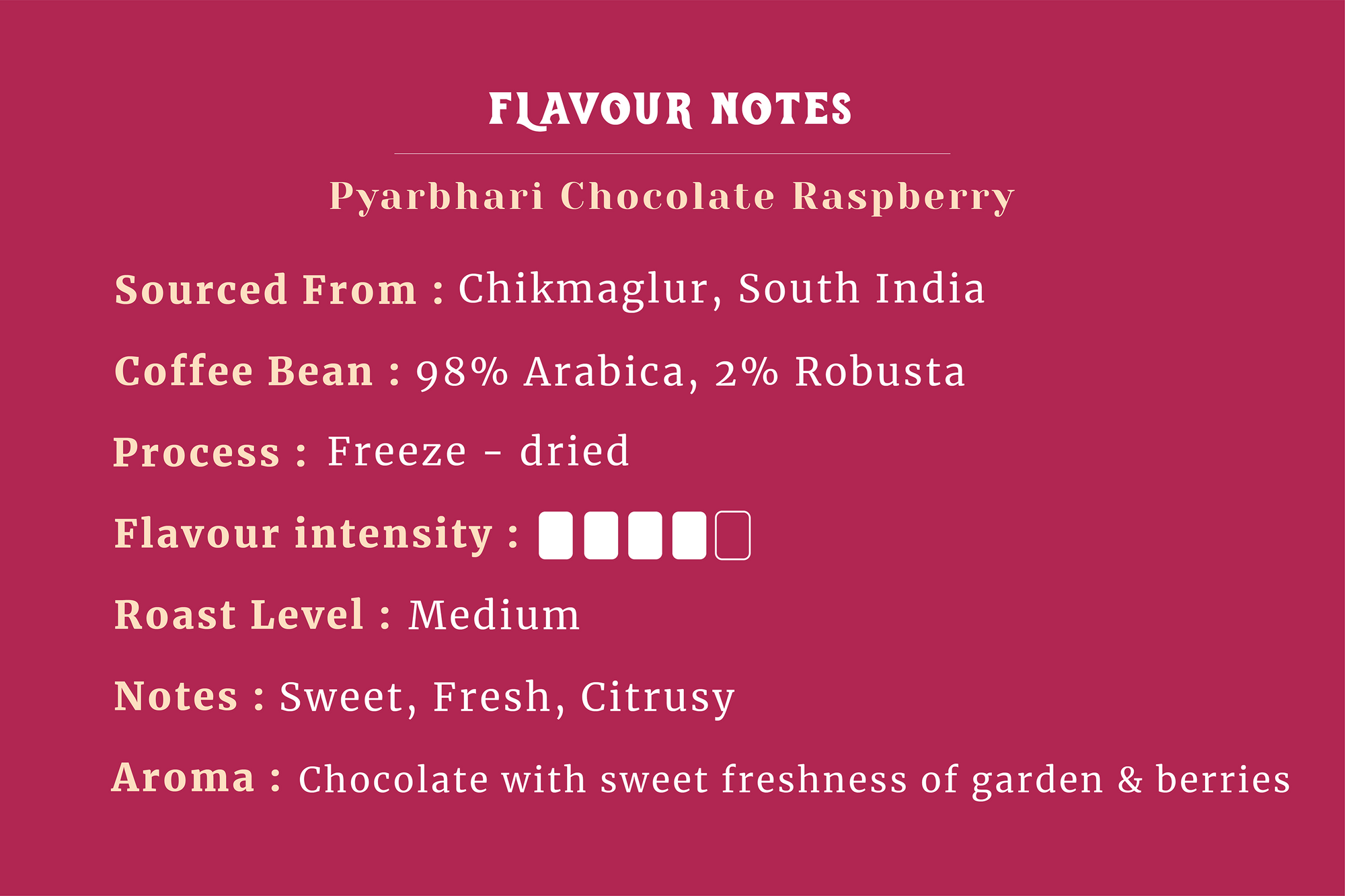 Pyaarbhari Chocolate Raspberry Premium Instant Coffee | IMPULSE COFFEES